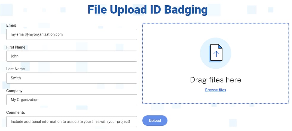 How to securely transfer ID badge project files using the Upload Center?